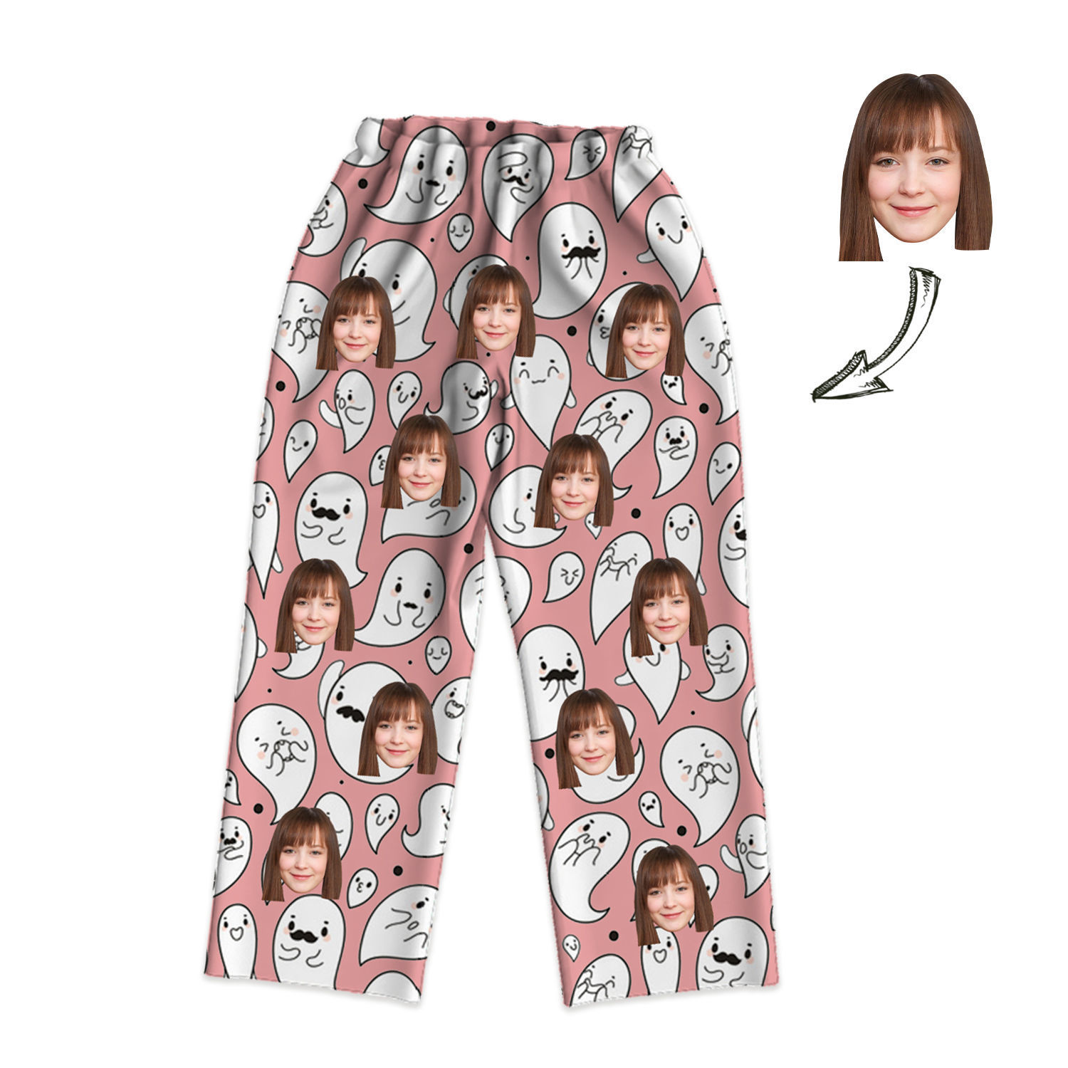 Custom Face Pajamas | Personalized Photo Pink Pajamas | Custom Face ...