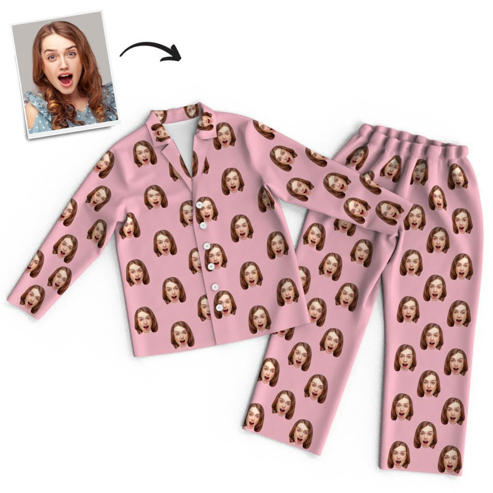Customized Pajama Set | Custom Face Pajamas Full Set Long Sleeves ...